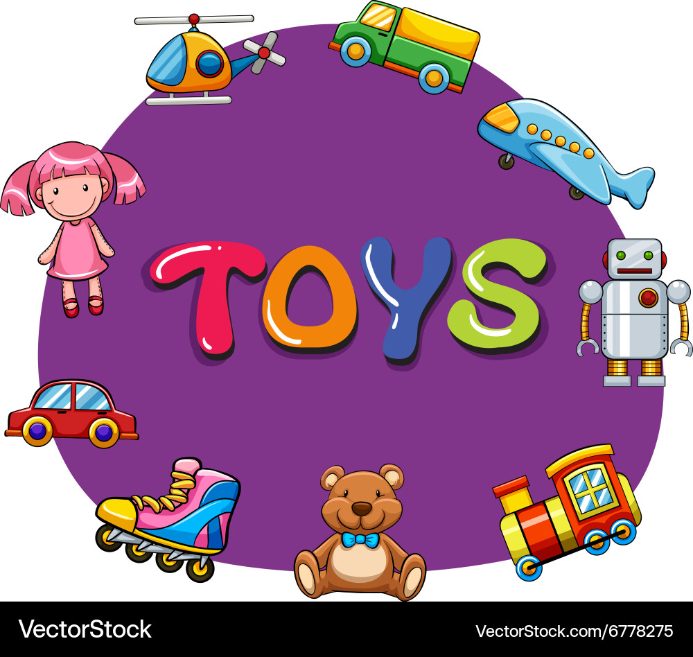 Different kind of toys Royalty Free Vector Image