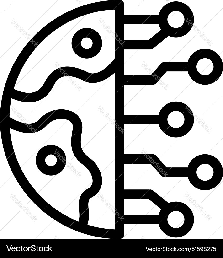 Digital world icon showing global technology Vector Image