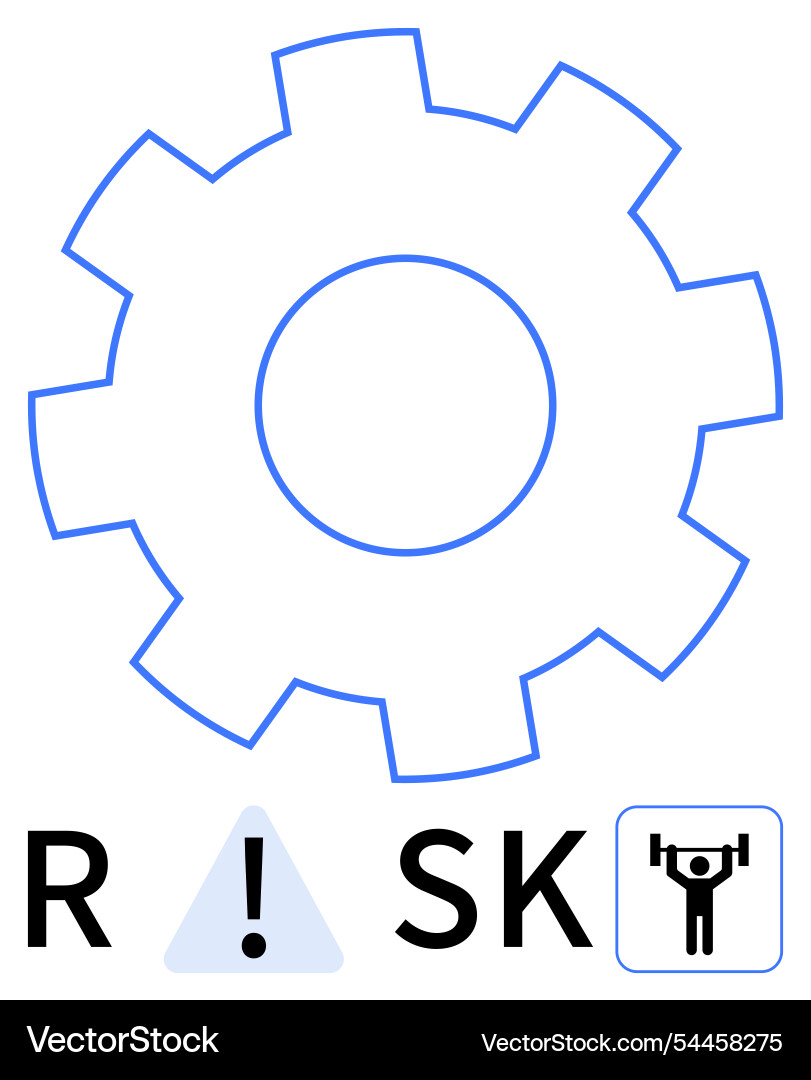 Industrial gear with risk management symbol Vector Image