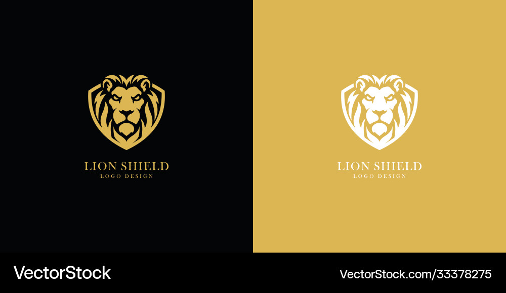 Lion shield logo Royalty Free Vector Image - VectorStock
