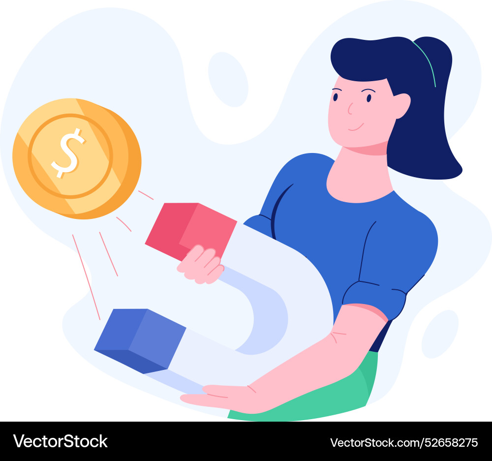 Money attraction Royalty Free Vector Image - VectorStock