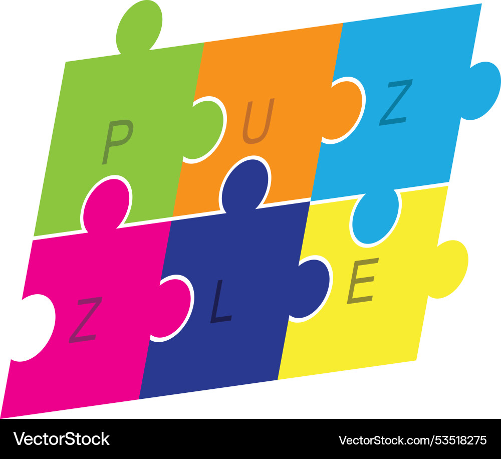 Puzzle logo Royalty Free Vector Image - VectorStock