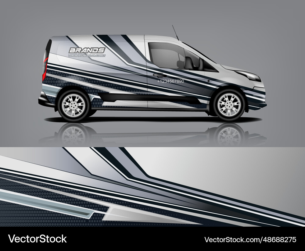 Van wrap design sticker and decal Royalty Free Vector Image