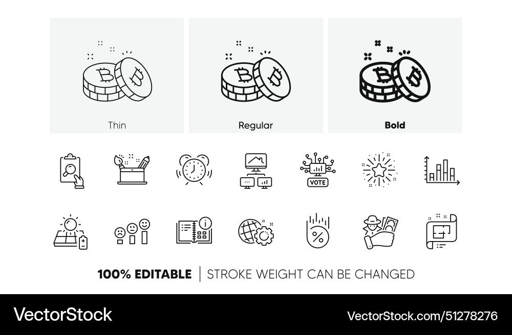 Bitcoin customer satisfaction and fraud line Vector Image