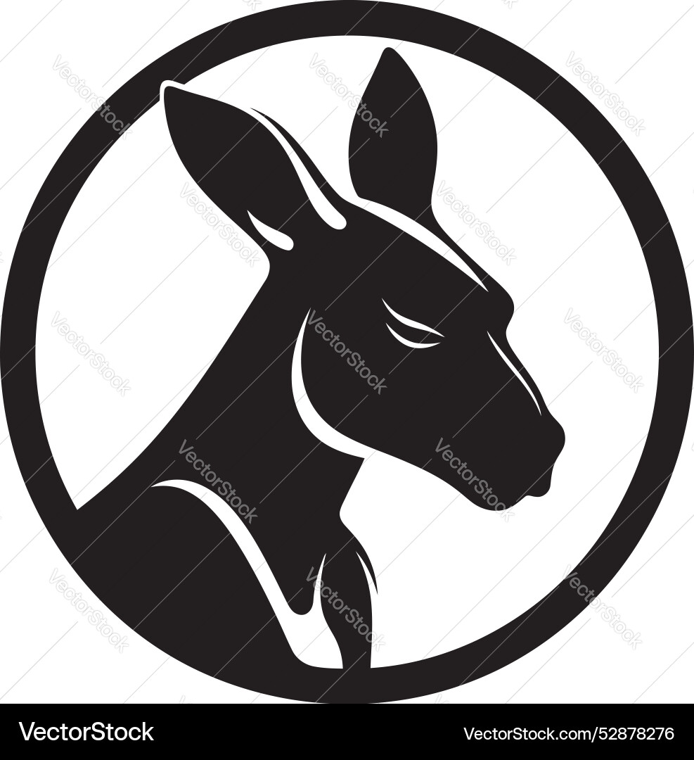 Elegant roo emblem kangaroo jump logo Royalty Free Vector