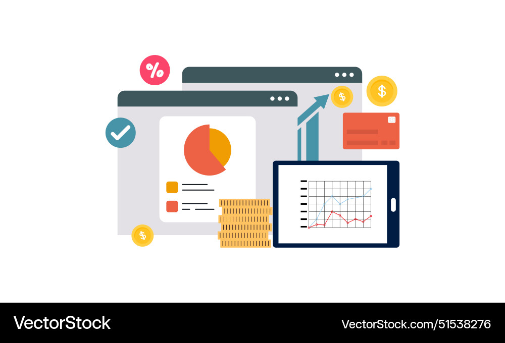 Financial report concept business analytics Vector Image