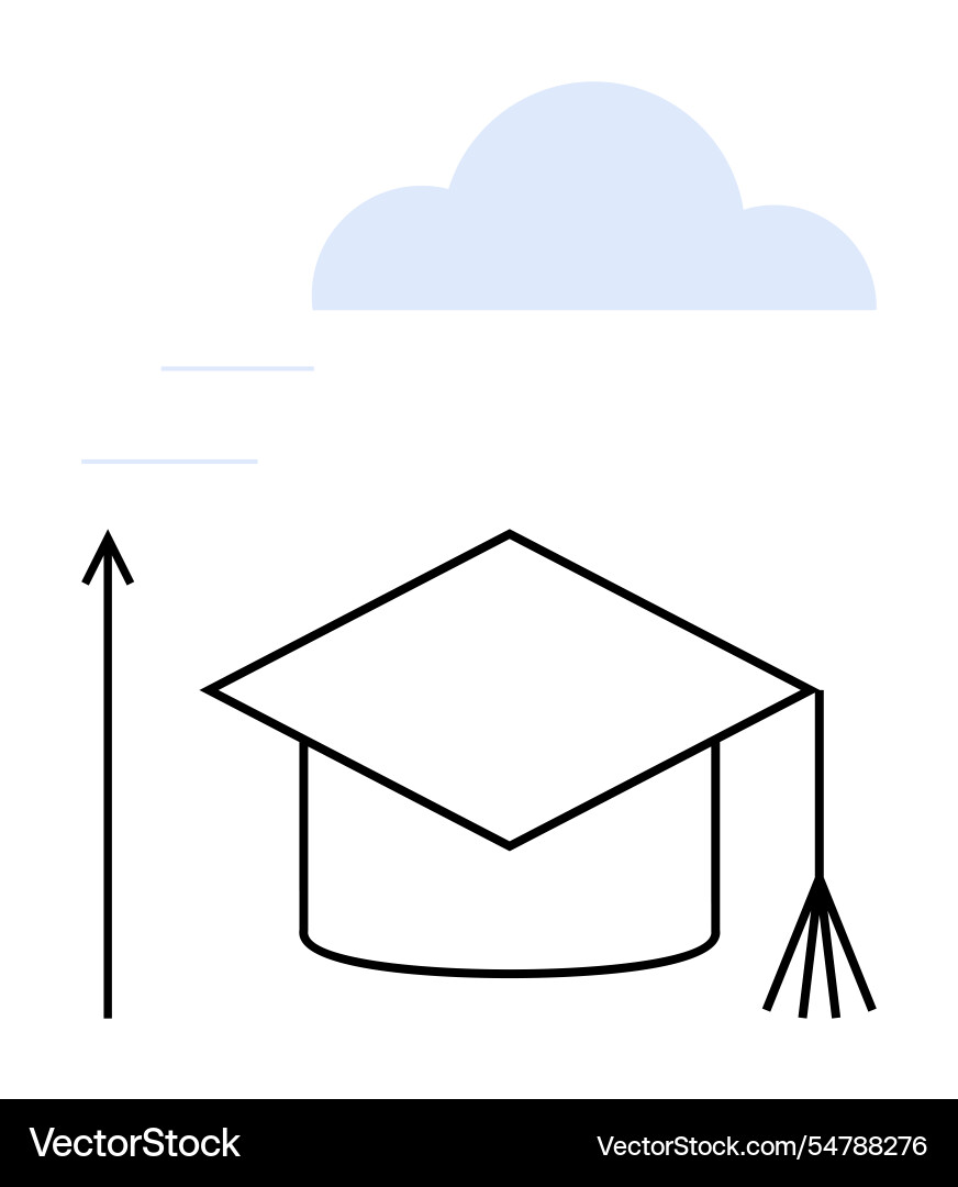Graduation cap with arrow symbolizing achievement Vector Image