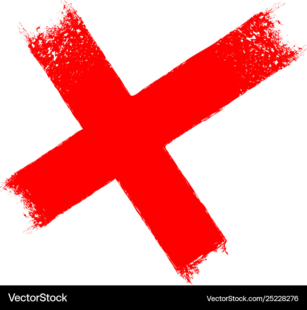 Grunge Red Cross Icon Royalty Free Vector Image
