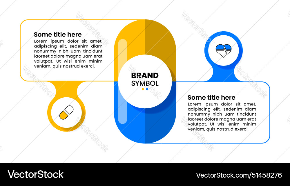 Infographic template the pill with 2 steps Vector Image