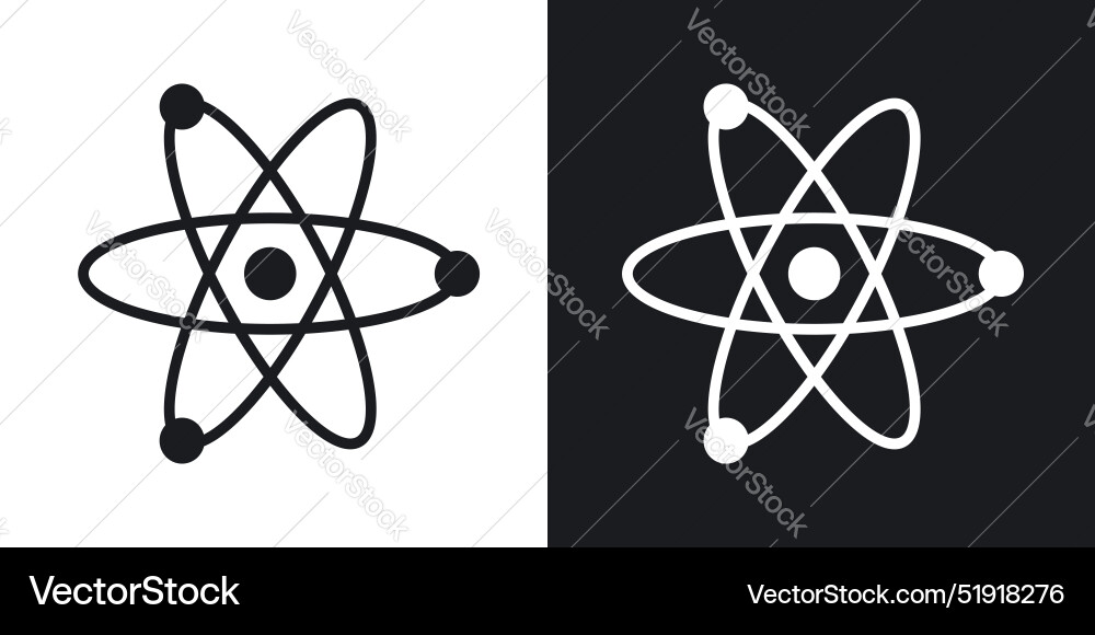 Physics icon set in solid black and white color Vector Image
