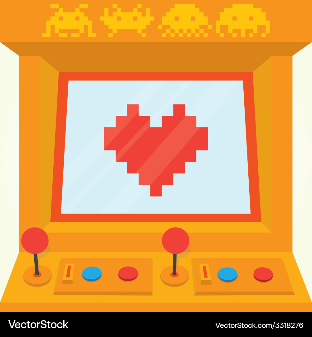 Retro Arcade Valentine Royalty Free Vector Image