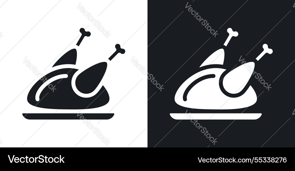 Turkey icons set black and colored style Vector Image