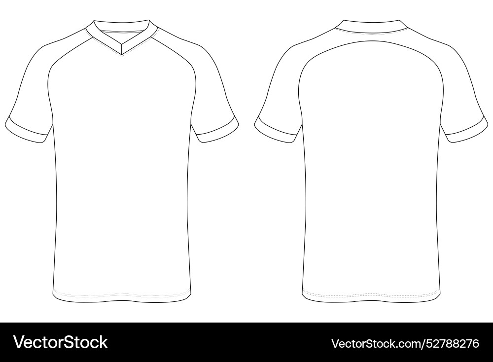 V neck t shirt jersey mockup Royalty Free Vector Image