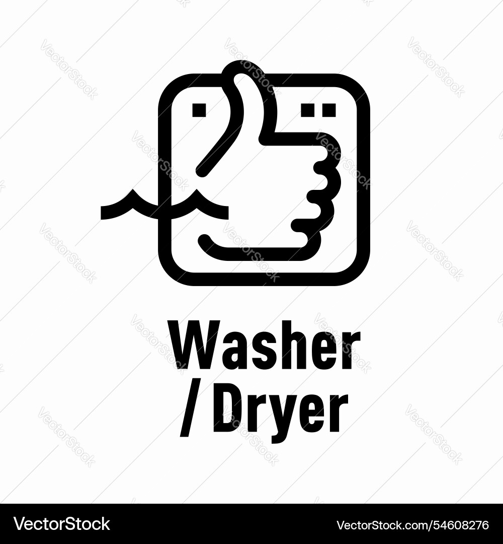 Washer dryer information sign Royalty Free Vector Image