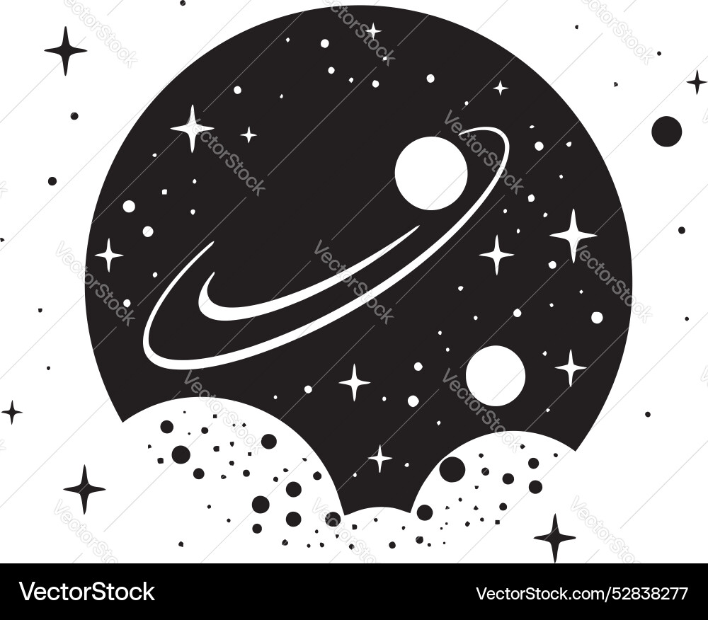 Cosmic crest space icon logo design galactic Vector Image
