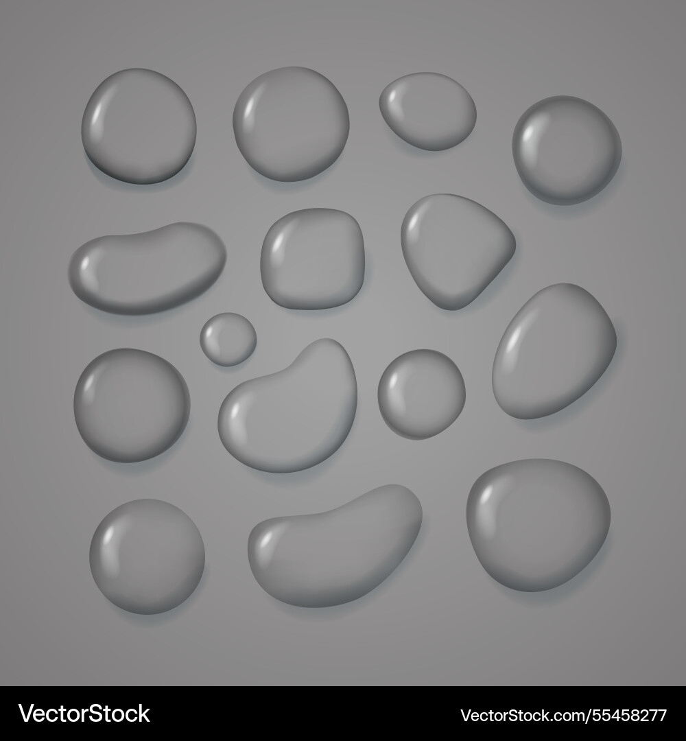 Different water drops clip-art transparent liquid Vector Image