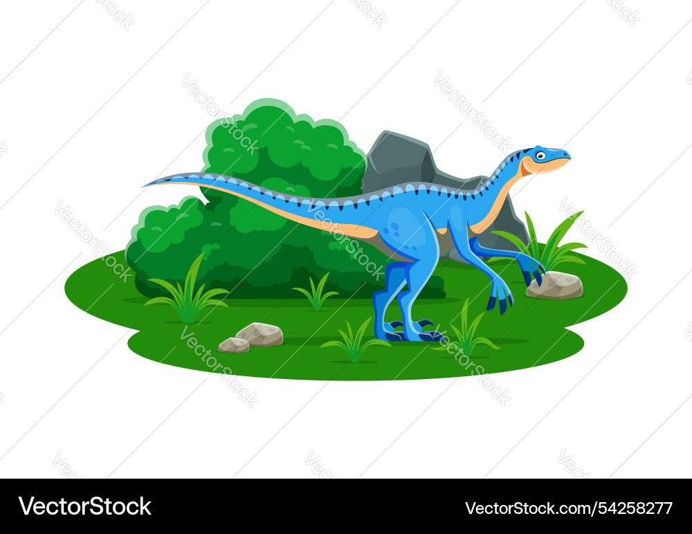 Eoraptor prehistoric dinosaur cartoon character Vector Image
