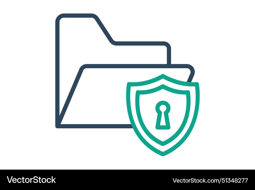 File protection icon folder with shield Royalty Free Vector