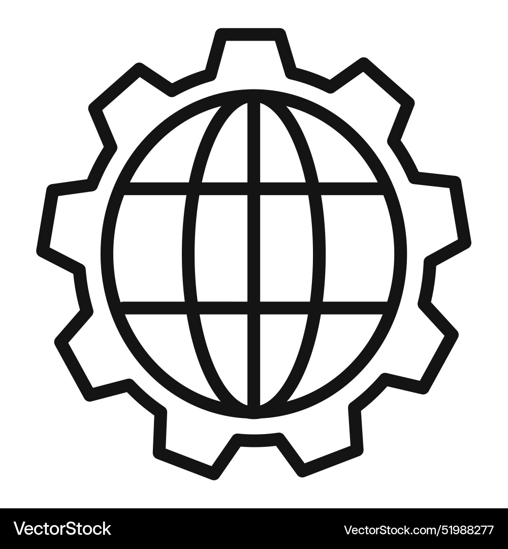 Globalization icon mark in filled style Royalty Free Vector