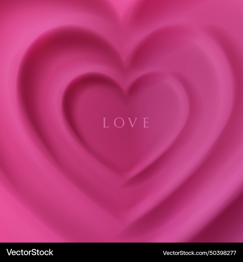 Heart shaped 3d shape frame design in pink Vector Image