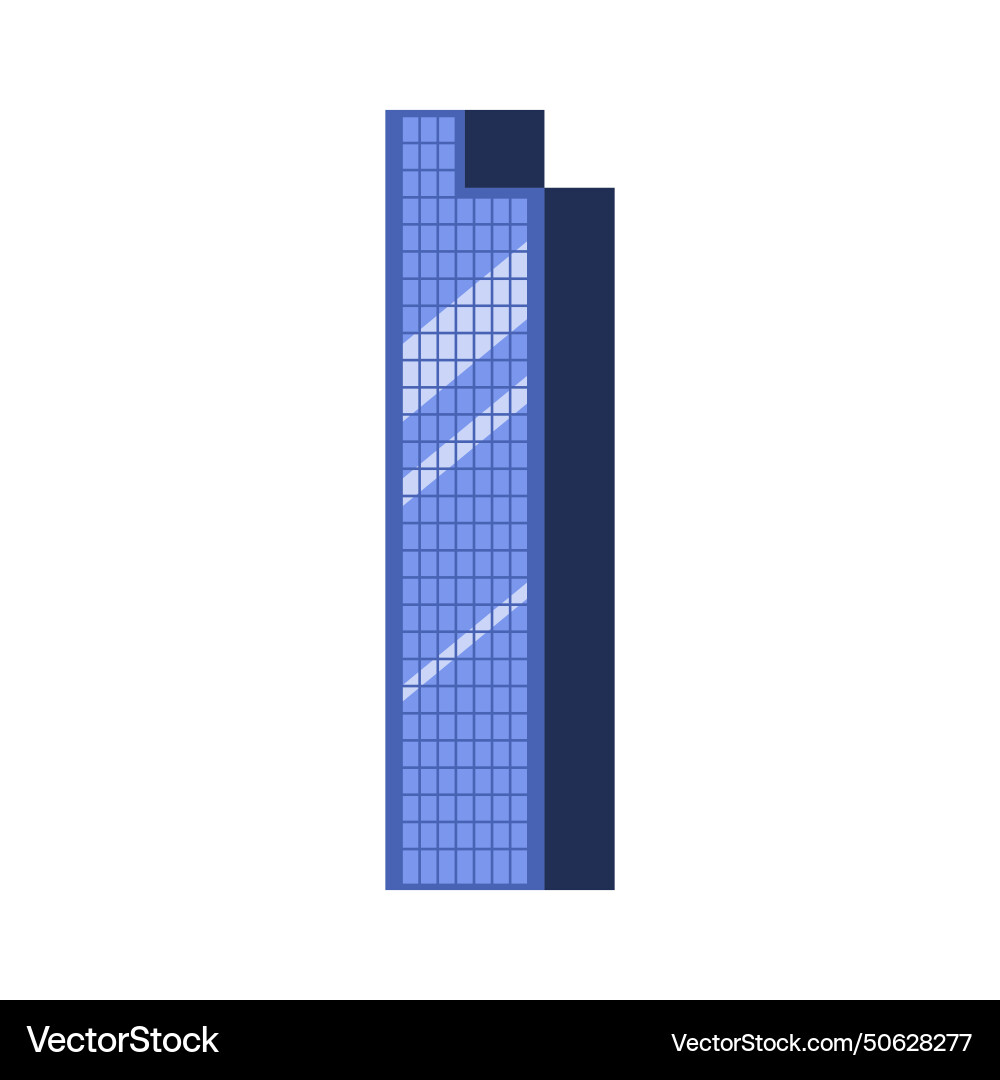 Modern simple tower building blue skyscraper Vector Image