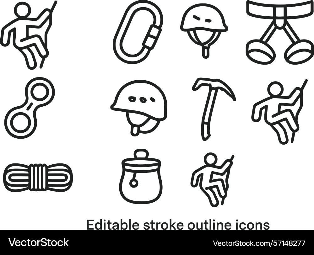 Outdoor Climbing Icons Royalty Free Vector Image