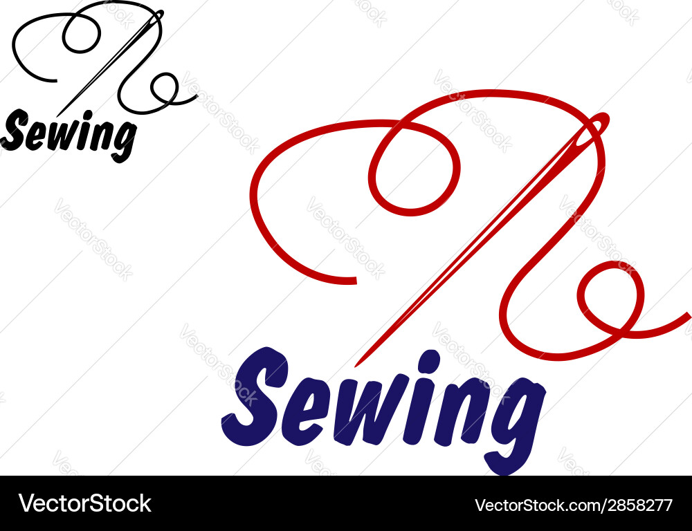 Sewing Needle and Thread Symbol Royalty Free Vector Image