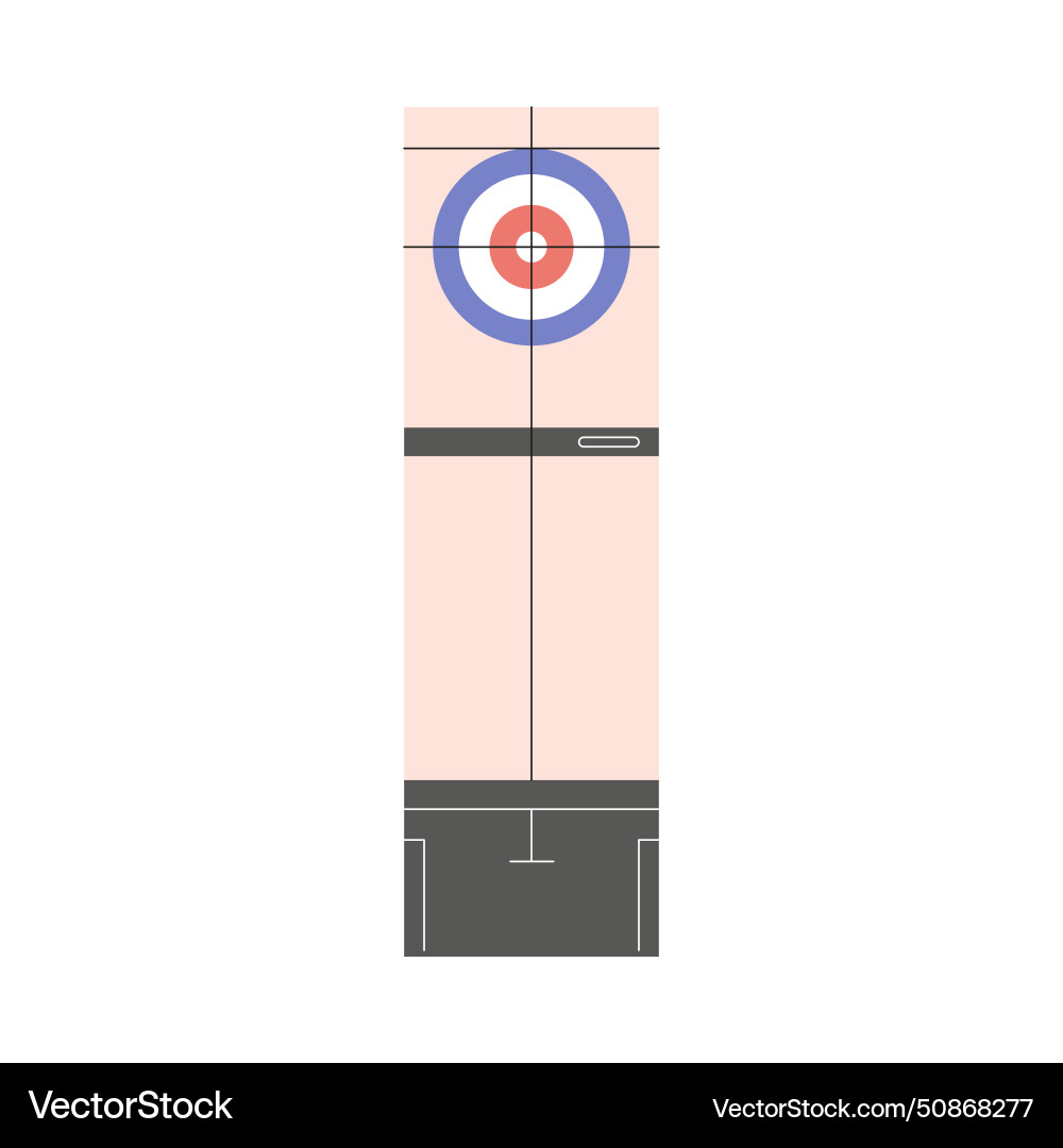 Top view of curling rink in flat design Royalty Free Vector
