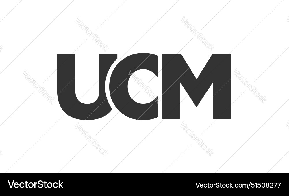 Ucm logo design template with strong and modern Vector Image
