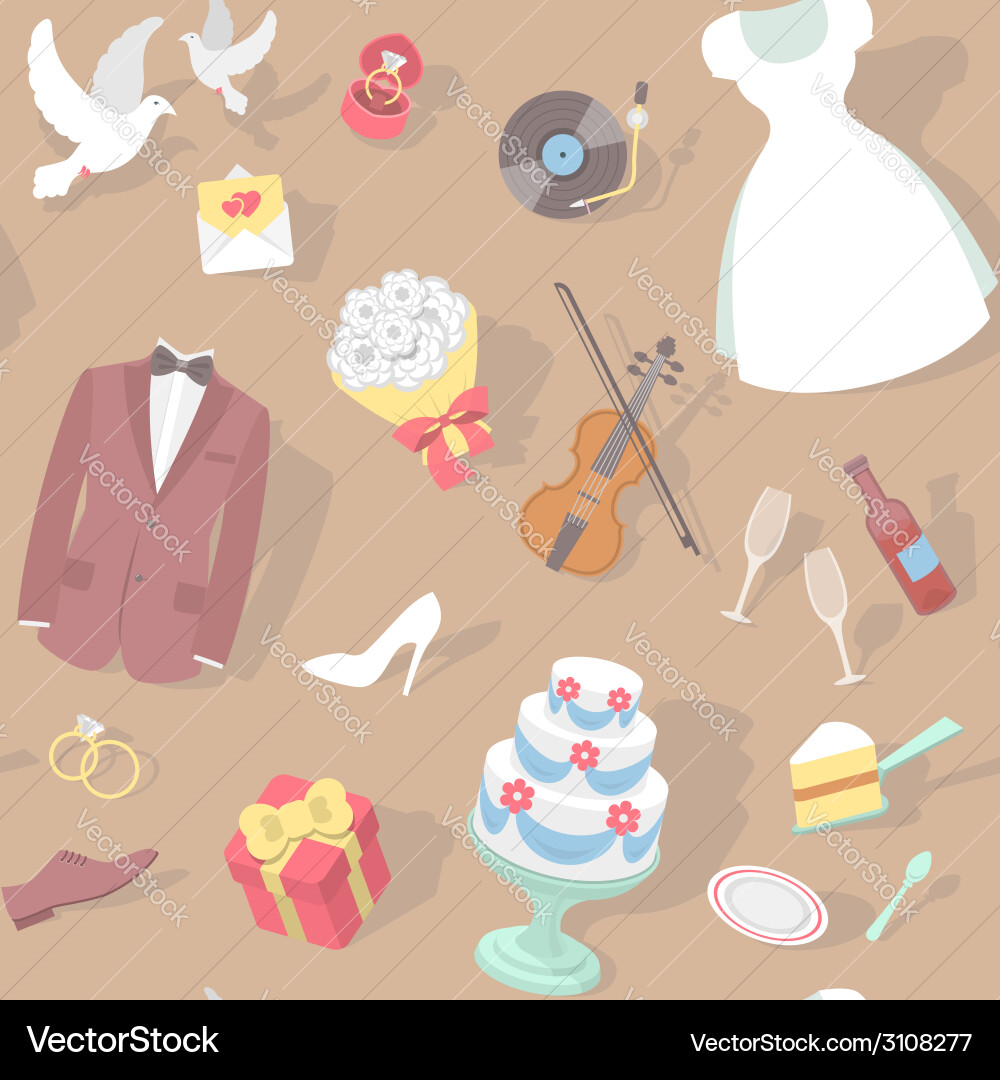 Wedding pattern Royalty Free Vector Image - VectorStock