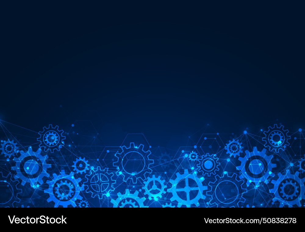 Abstract gear wheel mechanism background machine Vector Image