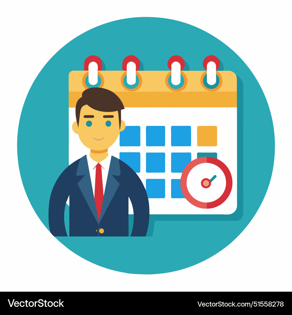 Calendar date event reminder for meeting schedule Vector Image