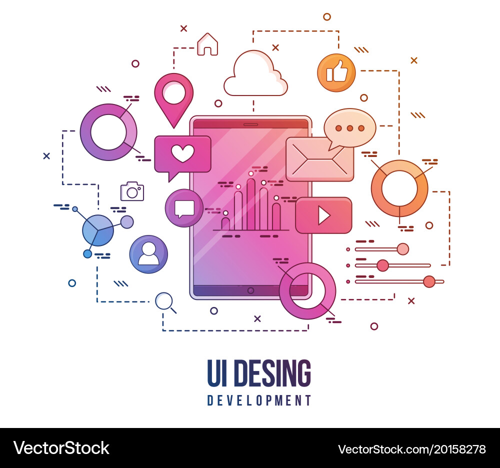 Flat for ui-ux design web Royalty Free Vector Image