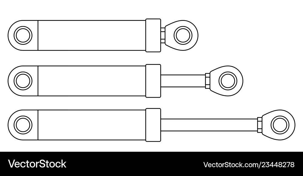 Hydraulic Cylinder Components Royalty Free Vector Image