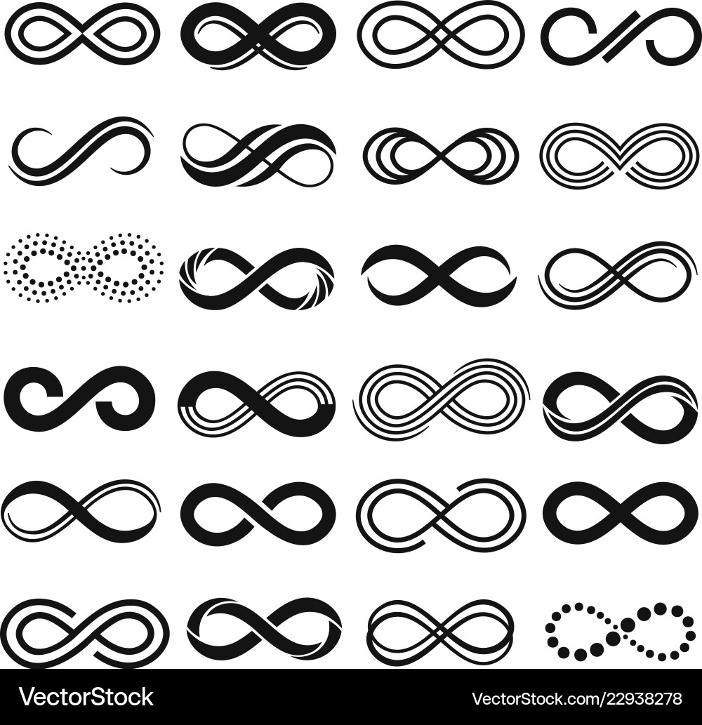 Infinity symbol infinite repetition unlimited Vector Image