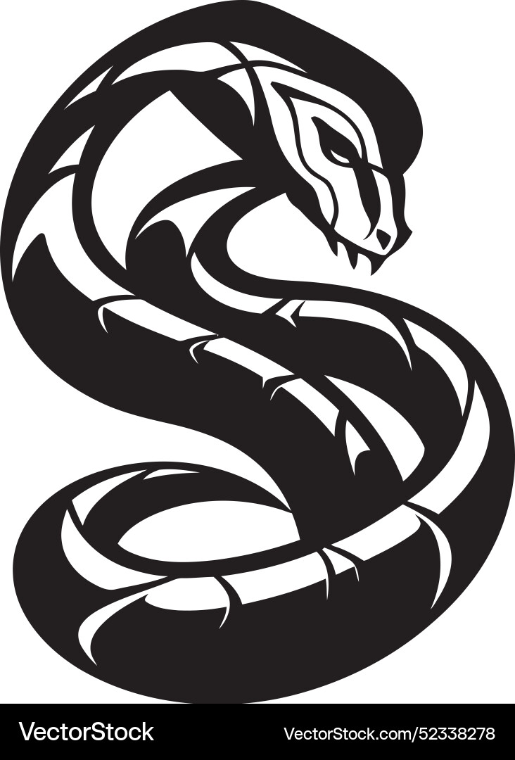 Obsidian coil snake artshadowy python black design