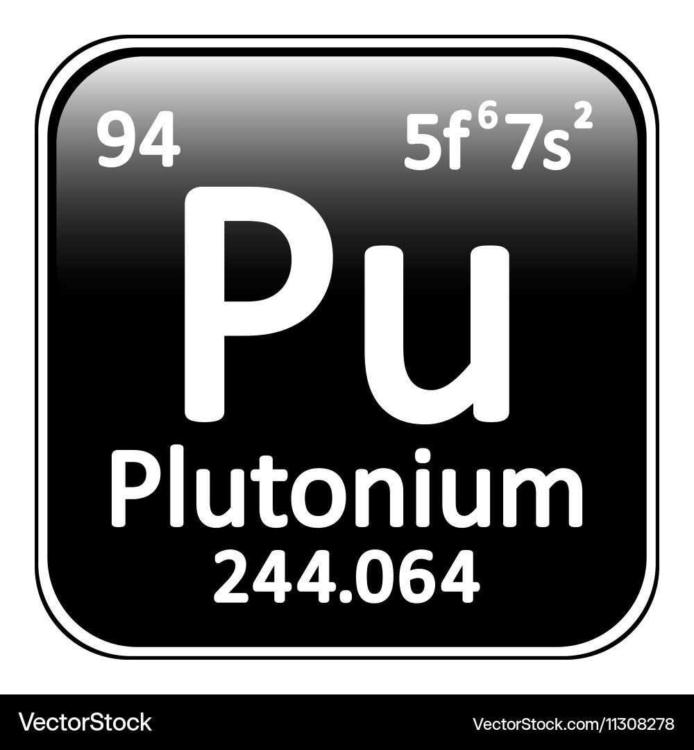 Periodic table element plutonium icon Royalty Free Vector