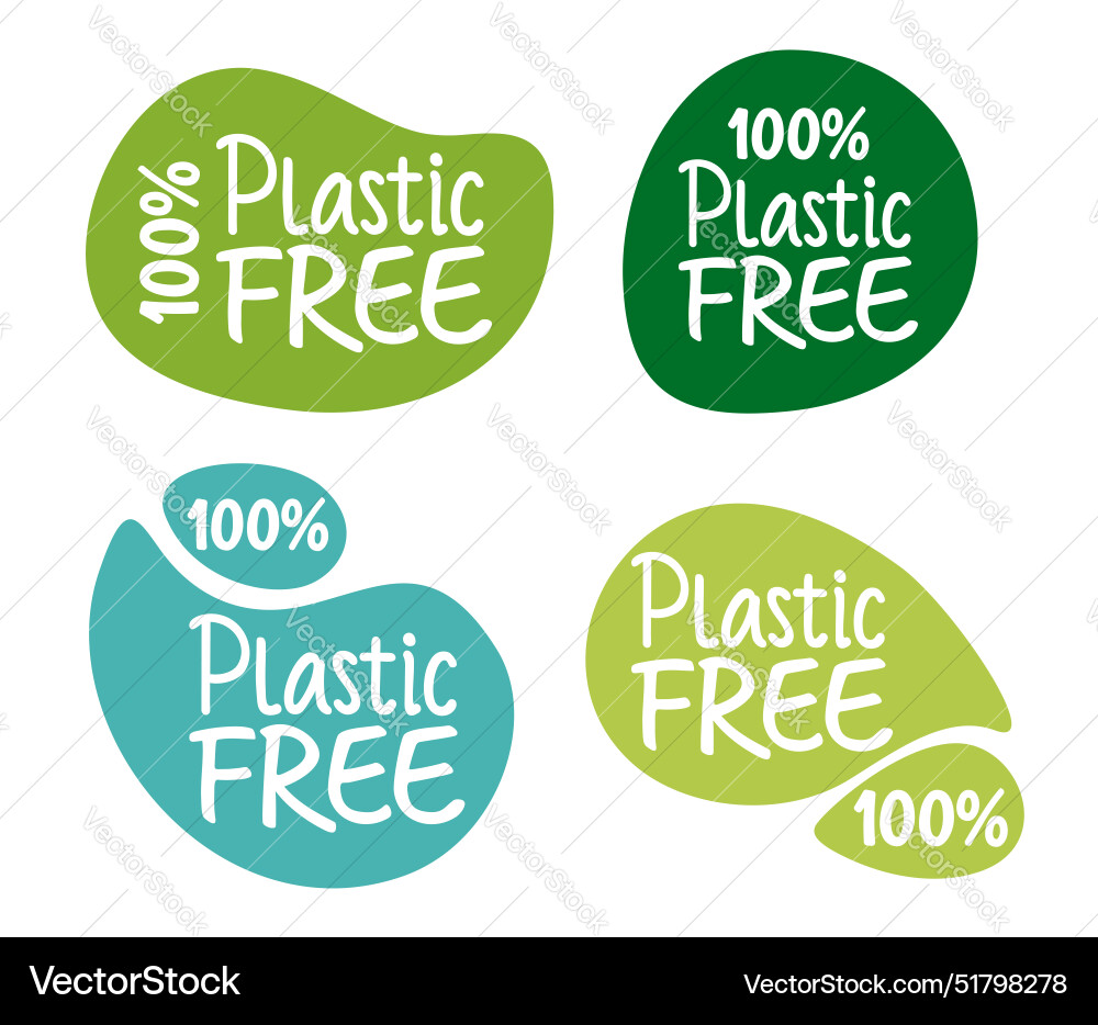 Plastic free no polymers badge for sticker Vector Image