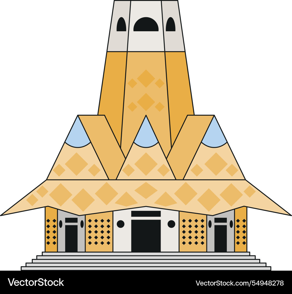 Temple bahai religion Royalty Free Vector Image