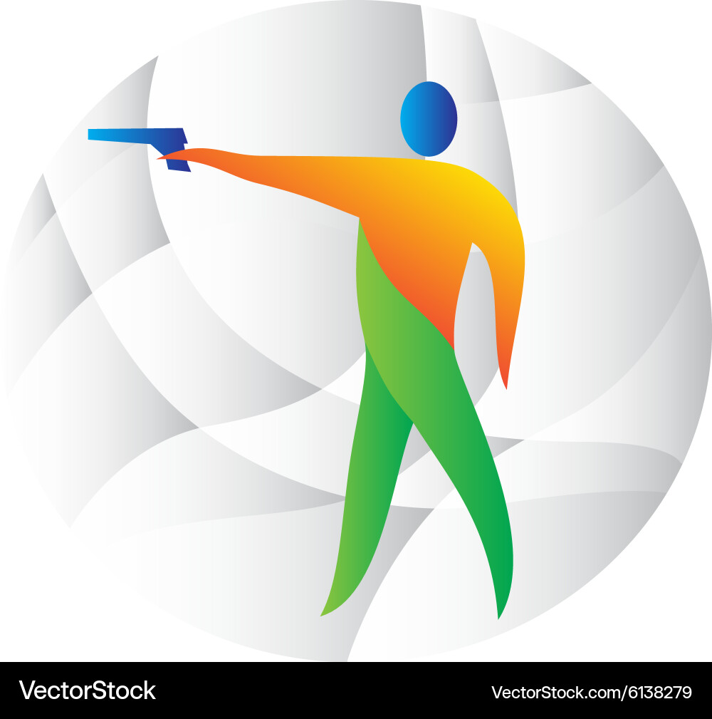 Air pistol shooting circle retro Royalty Free Vector Image