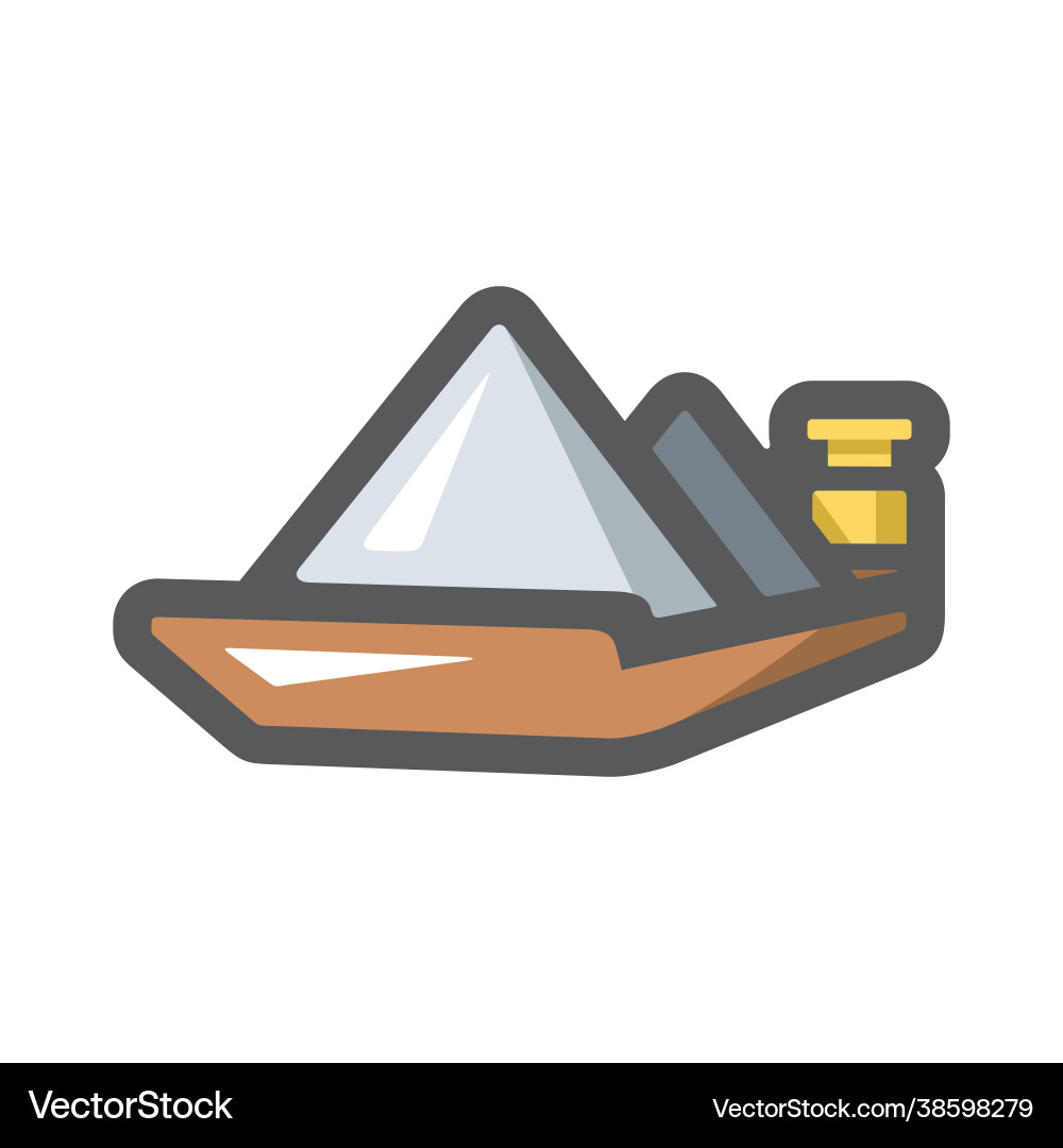 Barge on a river bulk cargo shipping icon Vector Image