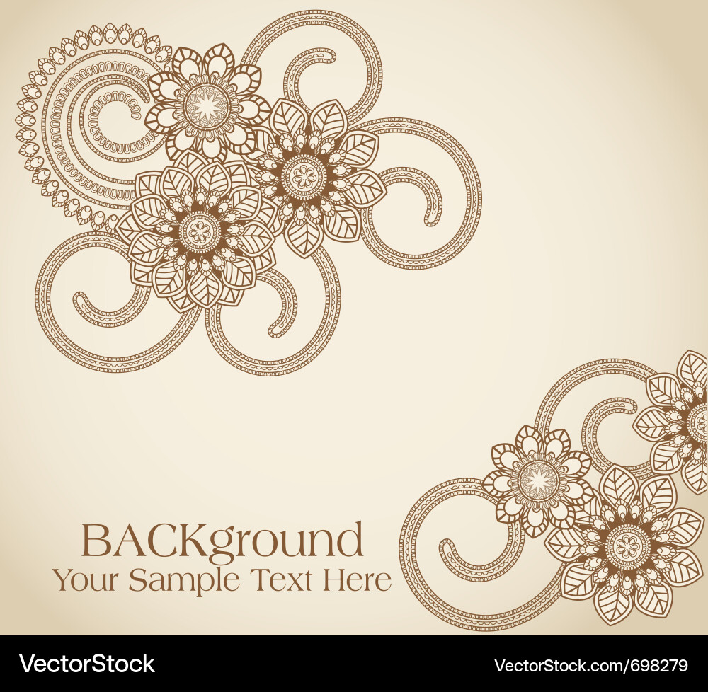 Floral Henna Pattern Royalty Free Vector Image