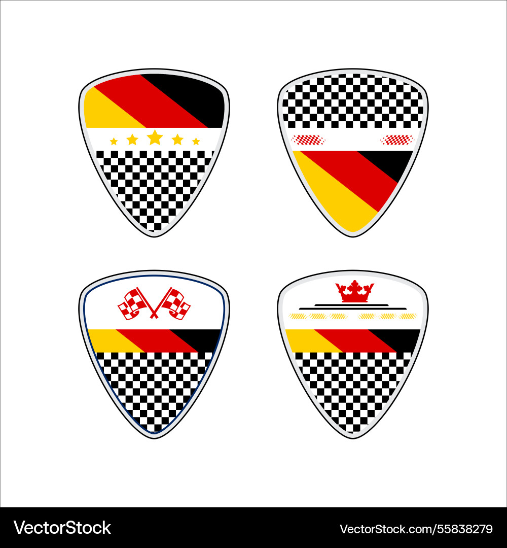 Germany sport racing flags flat Royalty Free Vector Image