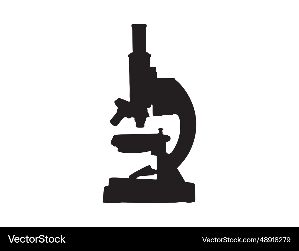 Microscope silhouette art Royalty Free Vector Image