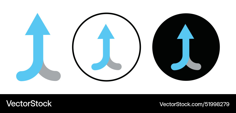 Two arrows merging into one outline icon Vector Image