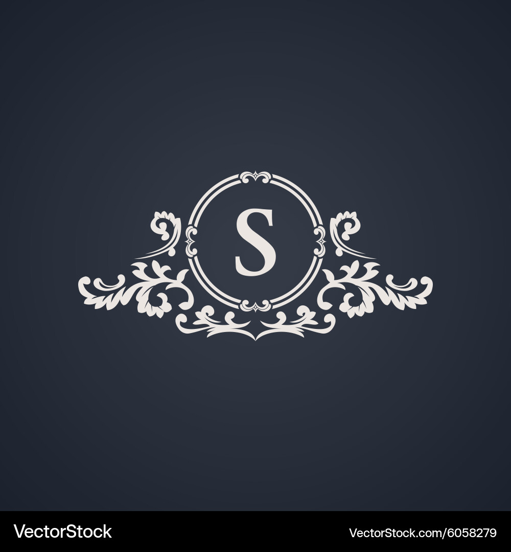 Vintage luxury emblem elegant calligraphic Vector Image