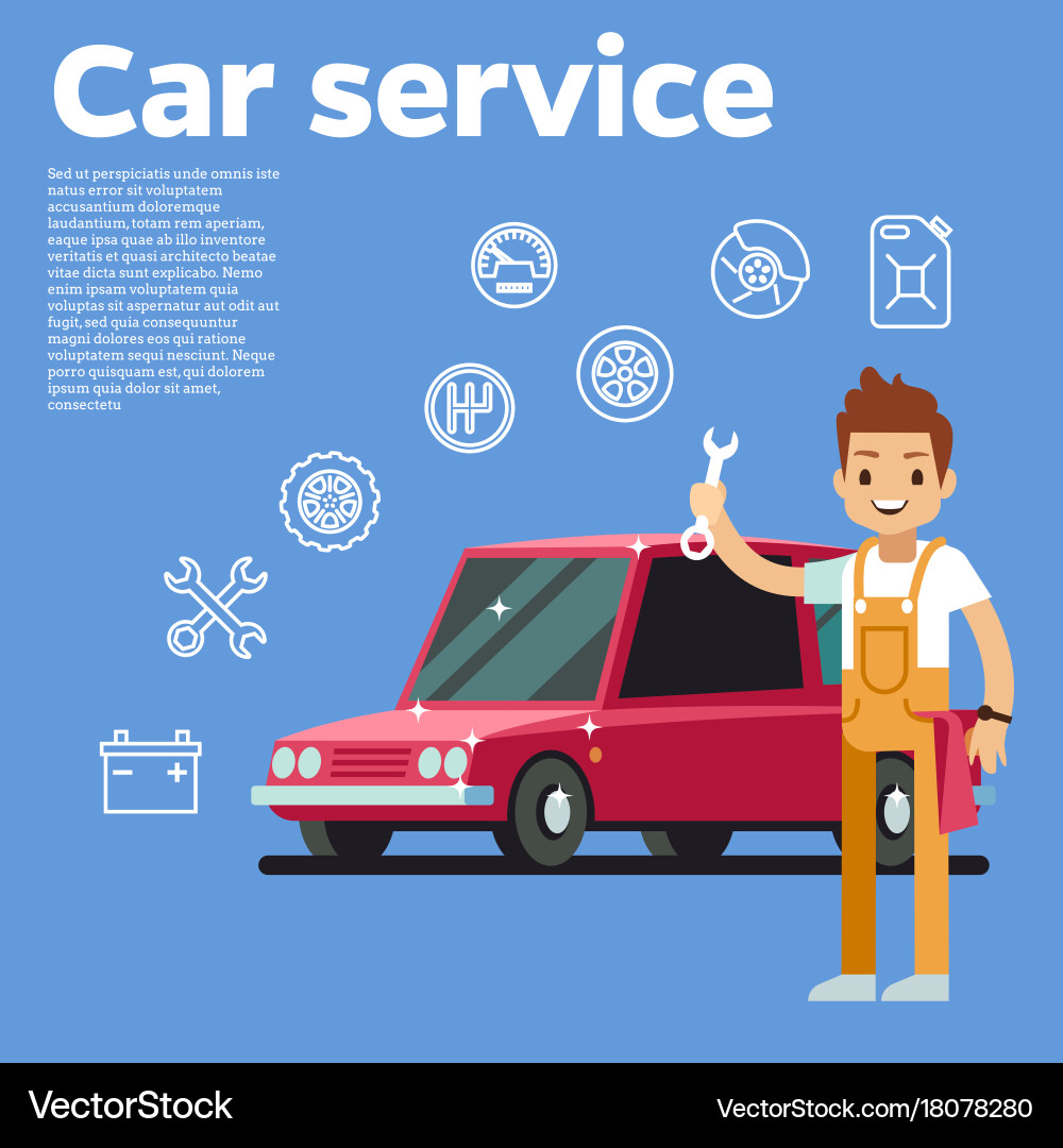 Cars tips auto mechanic Royalty Free Vector Image