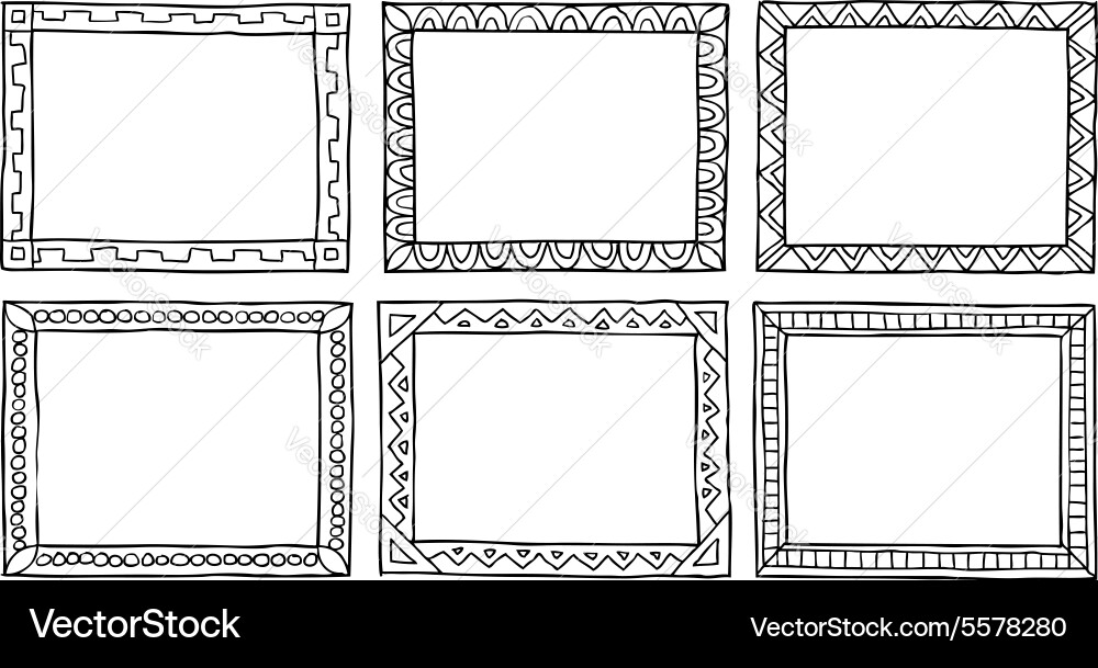 Doodle frameworks Royalty Free Vector Image - VectorStock