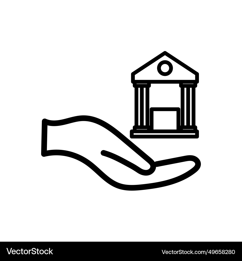 Hand give law line icon logo image Royalty Free Vector Image