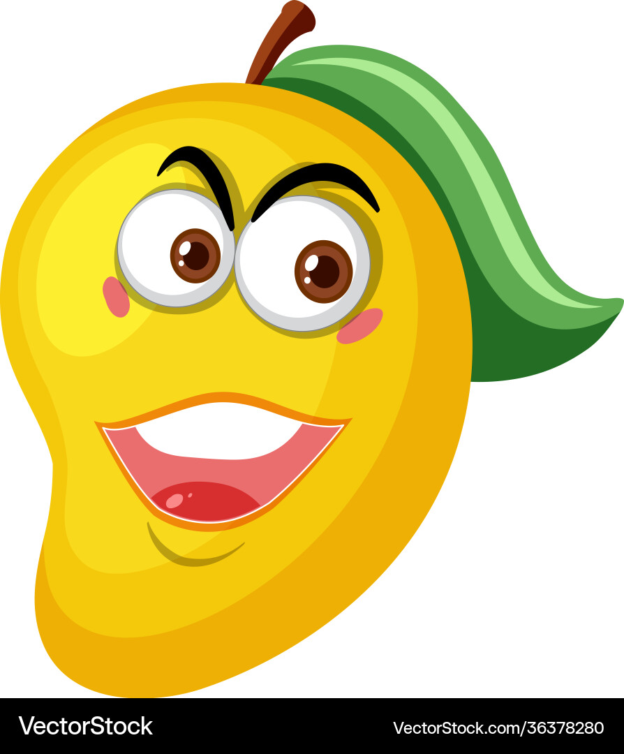 Mango cartoon character with happy face Royalty Free Vector